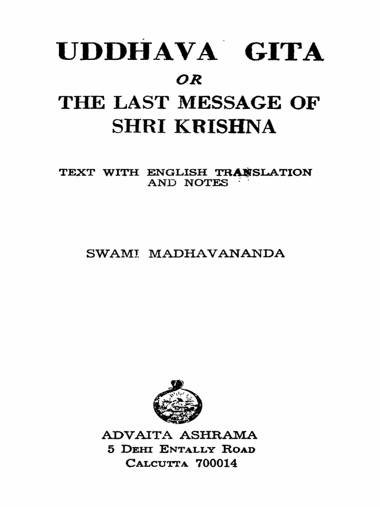 Uddhava Gita by Swami Madhavananda