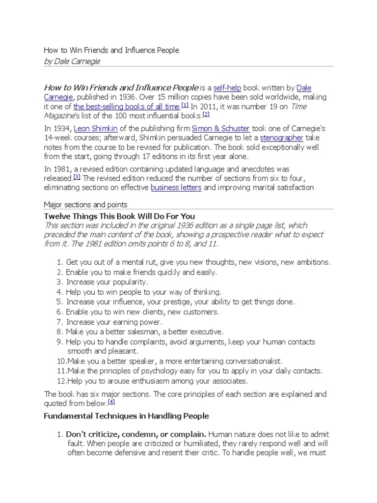 How To Win and Friends and Influence People | PDF