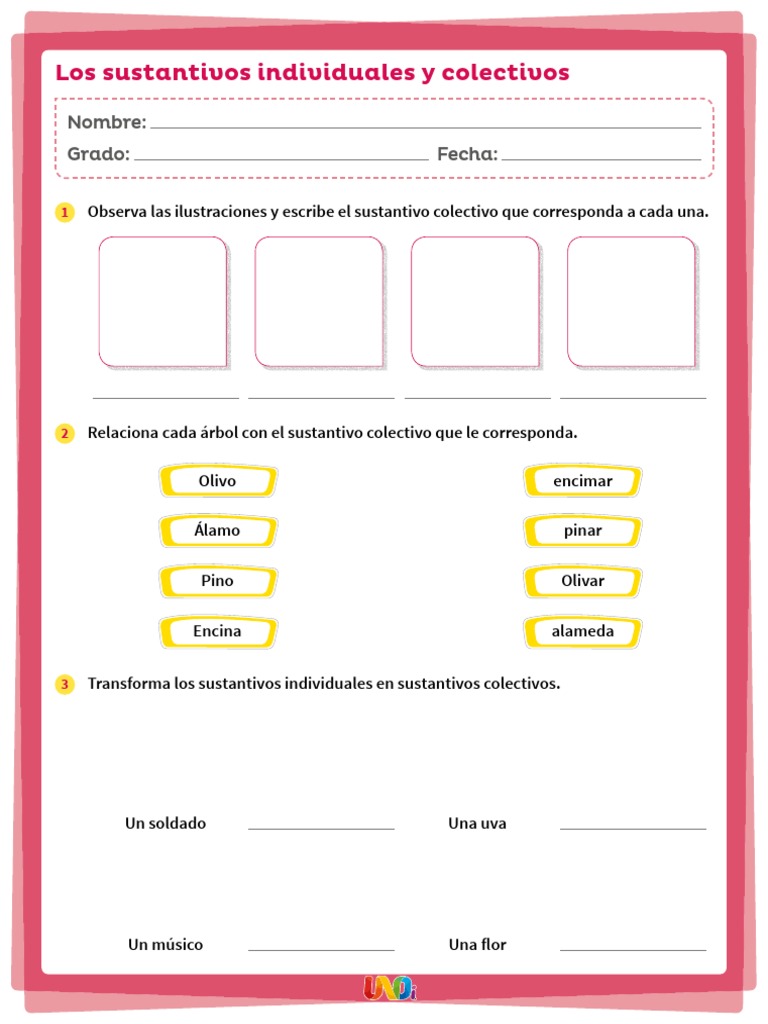 Sustantivos Individuales y Colectivos | PDF