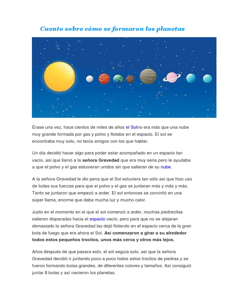 Cuento El Universo | PDF | Dom | Planetas