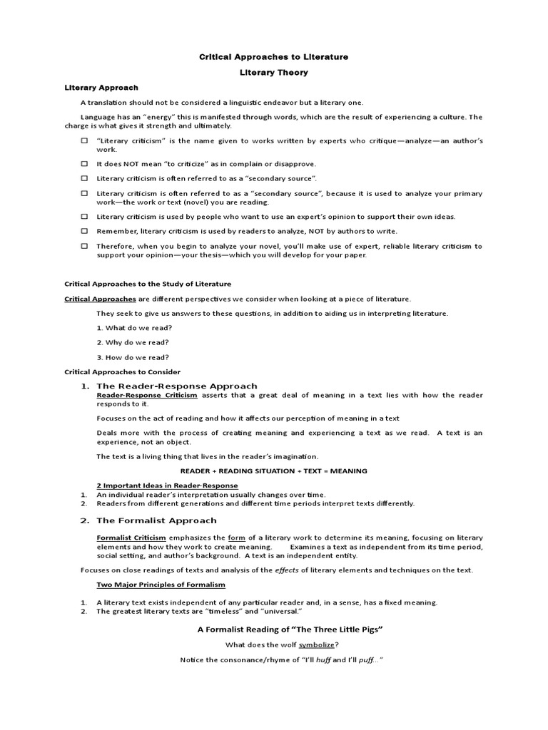 Critical Approaches To Literature | PDF | Id | Unconscious Mind