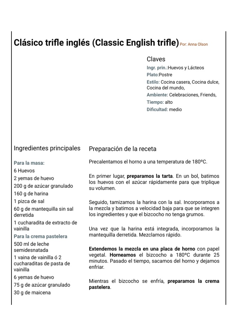 Trifle | PDF | Postres | Crema