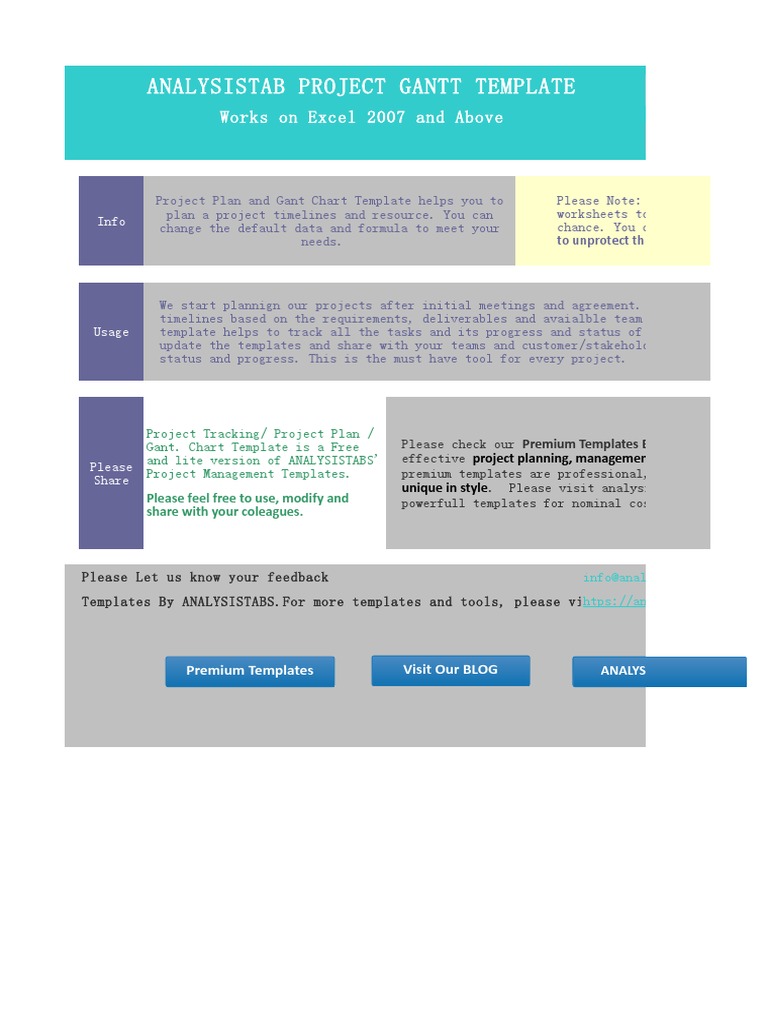 Project Plan Excel Template | PDF | Business | Computing