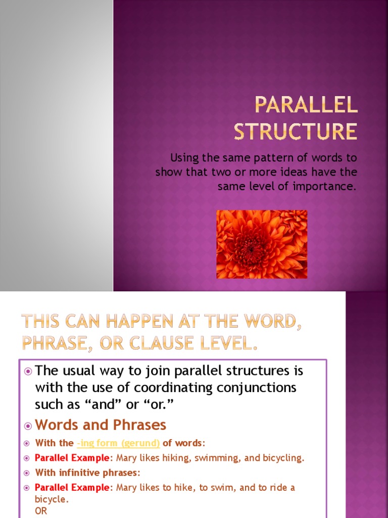 Parallel Structure Powerpoint | Download Free PDF | Linguistic Typology ...