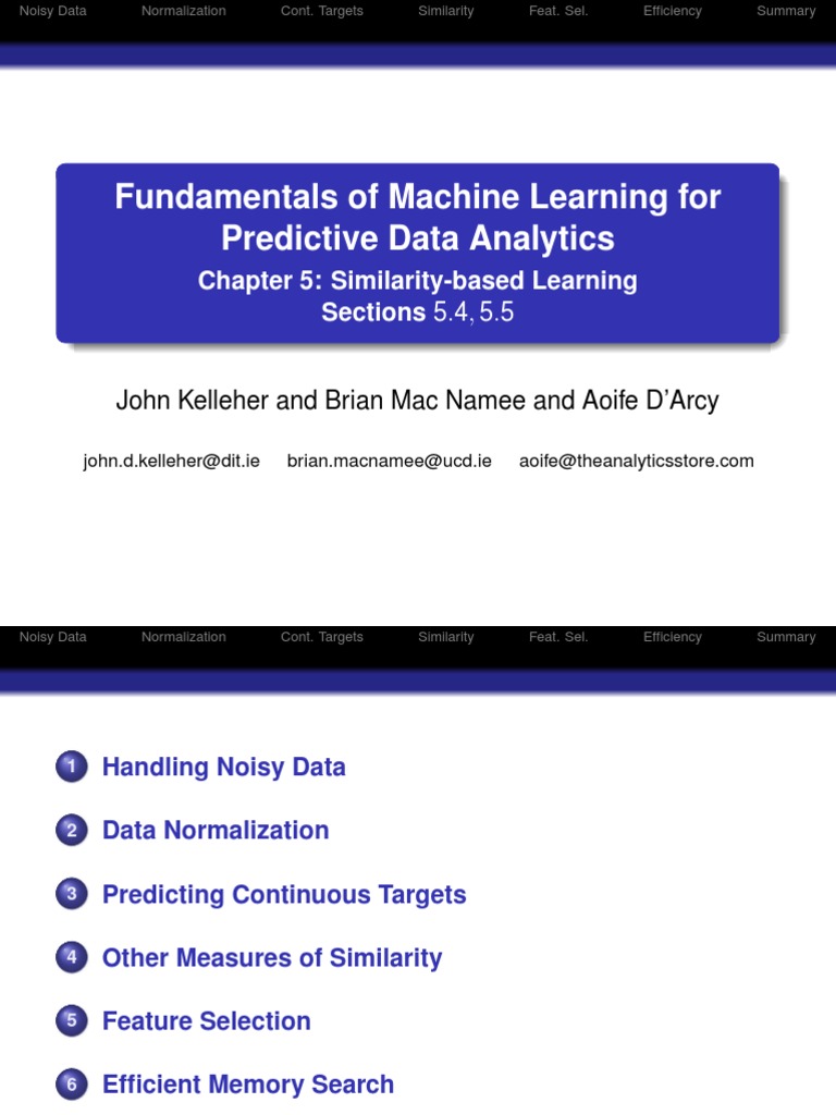 BookSlides 5B Similarity Based Learning | PDF | Algorithms | Machine ...