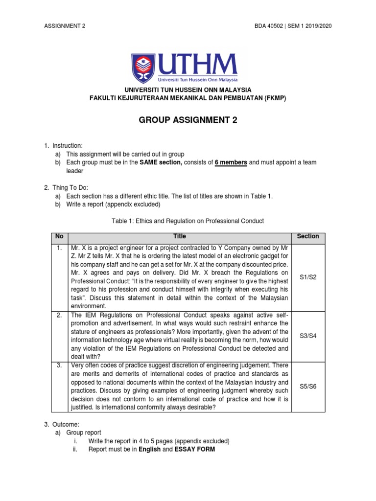 Instruction of Group Assignment 2 (For Student) ) | PDF | Psychology ...