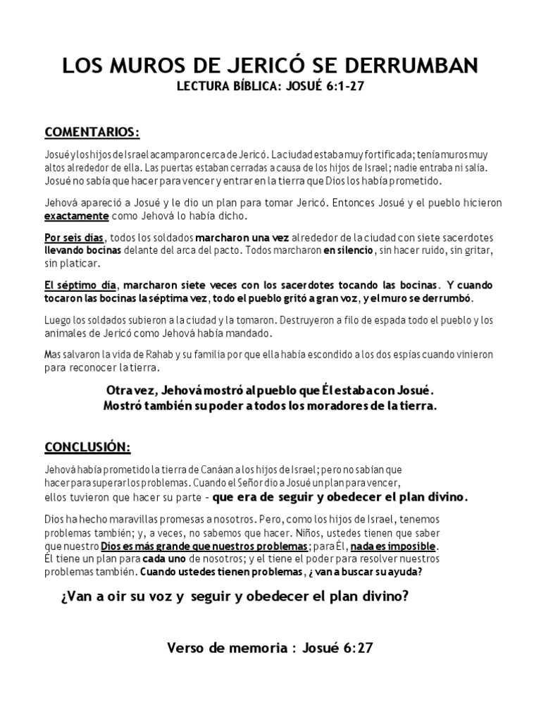 0275 - Los Muros de Jerico Se Derrumban | PDF | Joshua | Arca de la Alianza