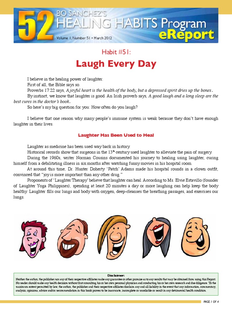Laugh Daily | PDF | Laughter | Wellness
