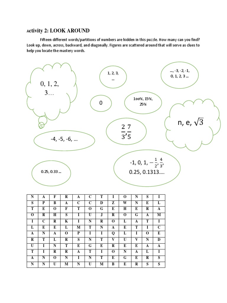 Activity. Real Numbers | PDF | Numbers | Integer