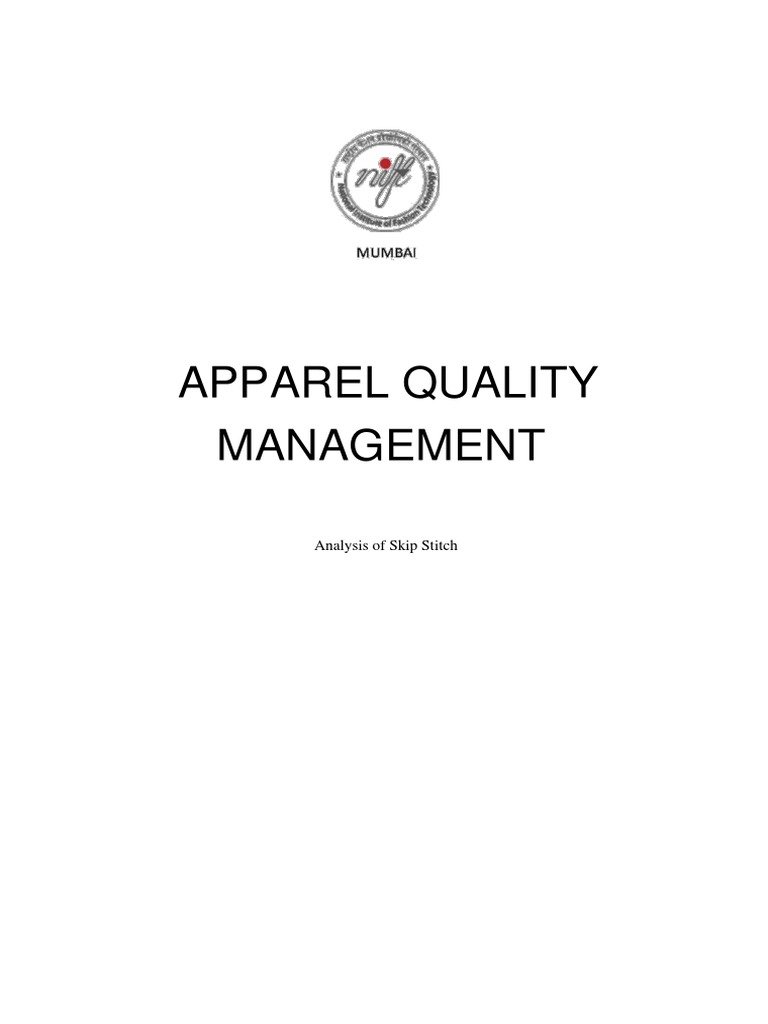 Apparel Quality Management: Analysis of Skip Stitch | PDF