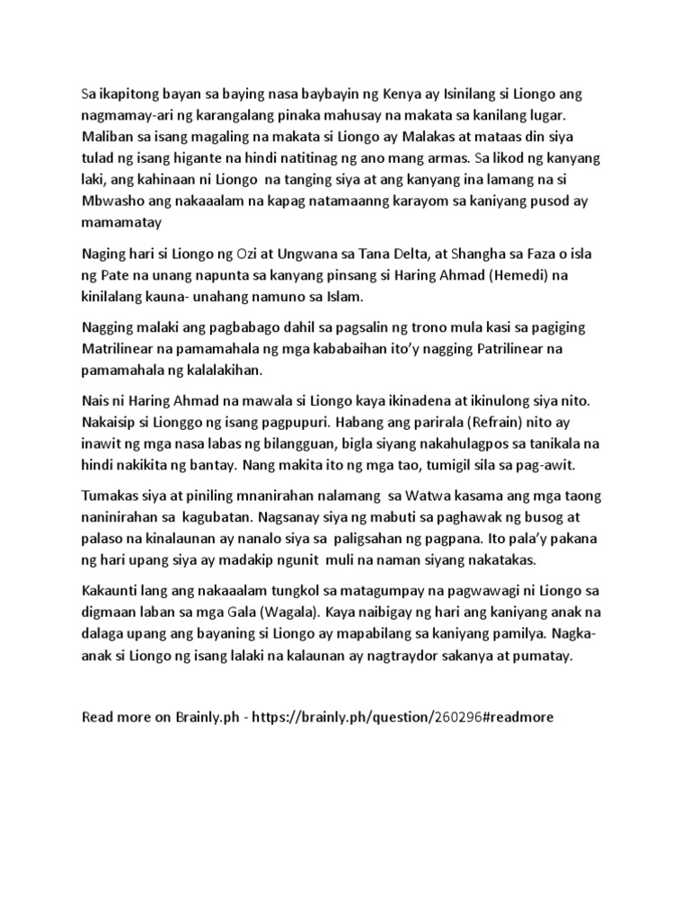 Sa Ikapitong Bayan Sa Baying Nasa Baybayin NG Kenya Ay Isinilang Si ...