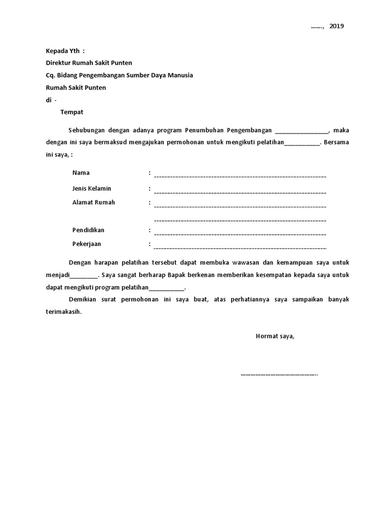 Form Pengajuan Mengikuti Training | PDF