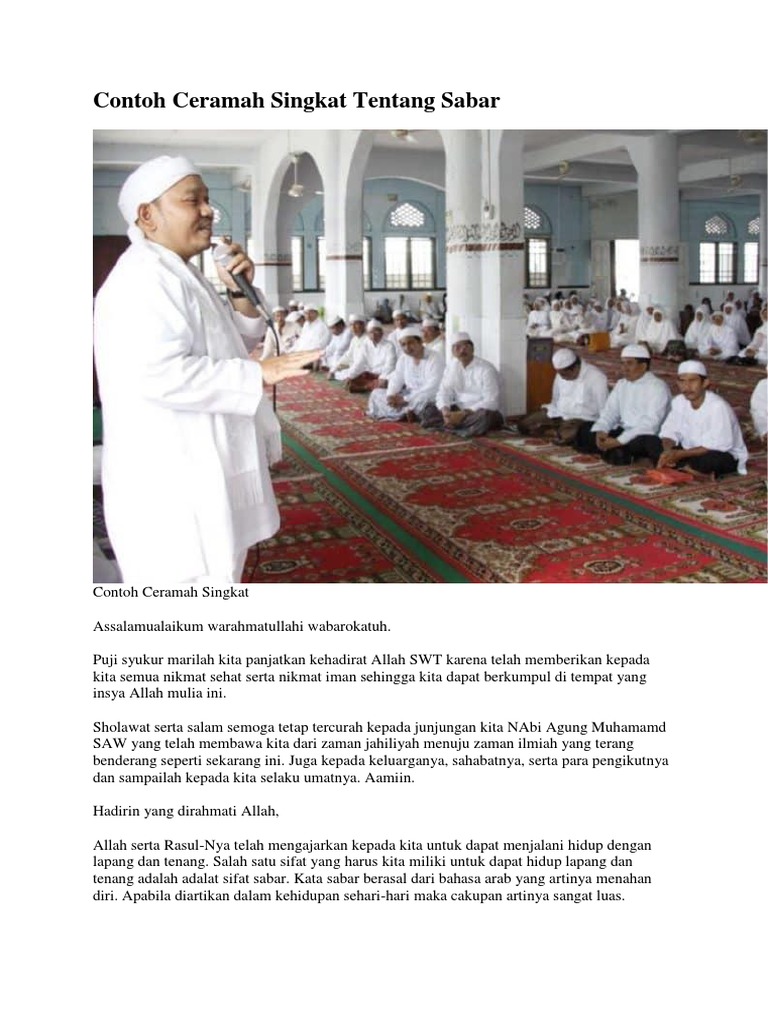 Contoh Ceramah Singkat Tentang Sabar | PDF