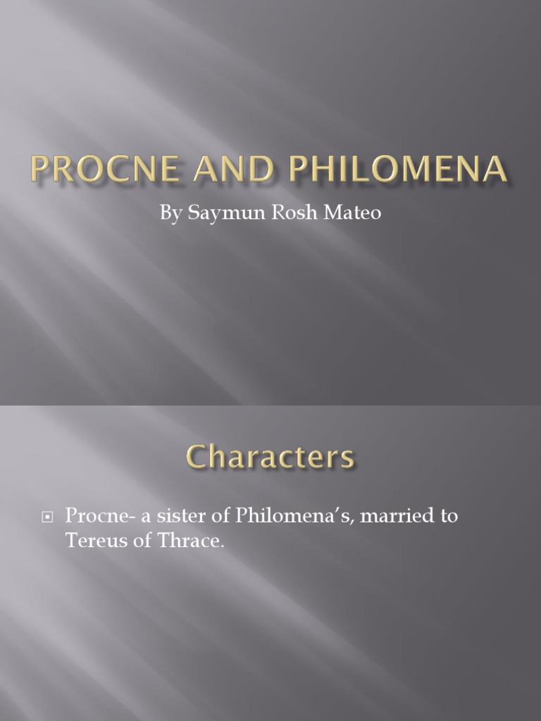 Procne and Philomena | PDF | Mystery, Thriller & Crime Fiction