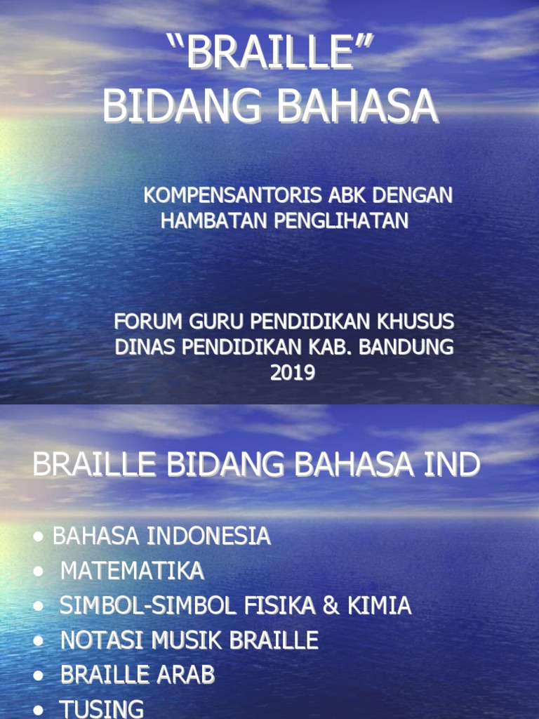 Simbol Braille untuk Matematika dan Tanda Baca | PDF