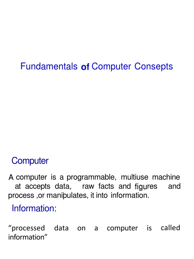 Fundamentals of Computer | PDF | Random Access Memory | Computer Data Storage