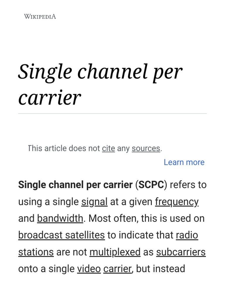 Single Channel Per Carrier | PDF | Multiplexing | Information And ...