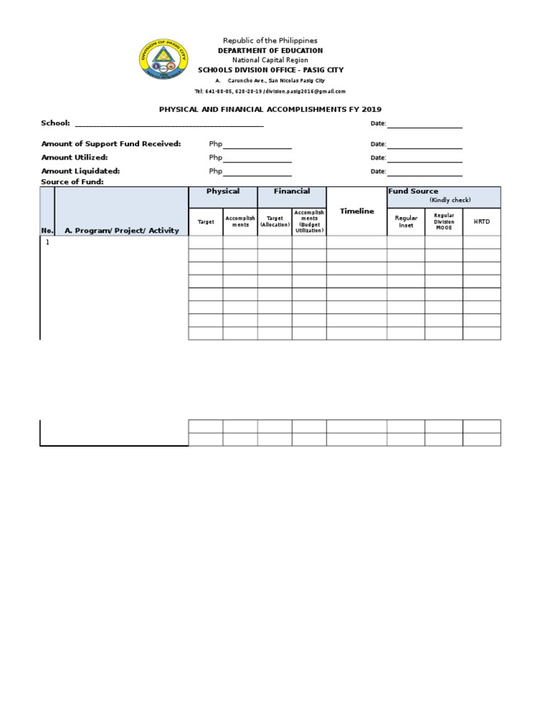 FINAL Physical-And-Financial-Accomplishments - EsP Worshop at Buting ES ...