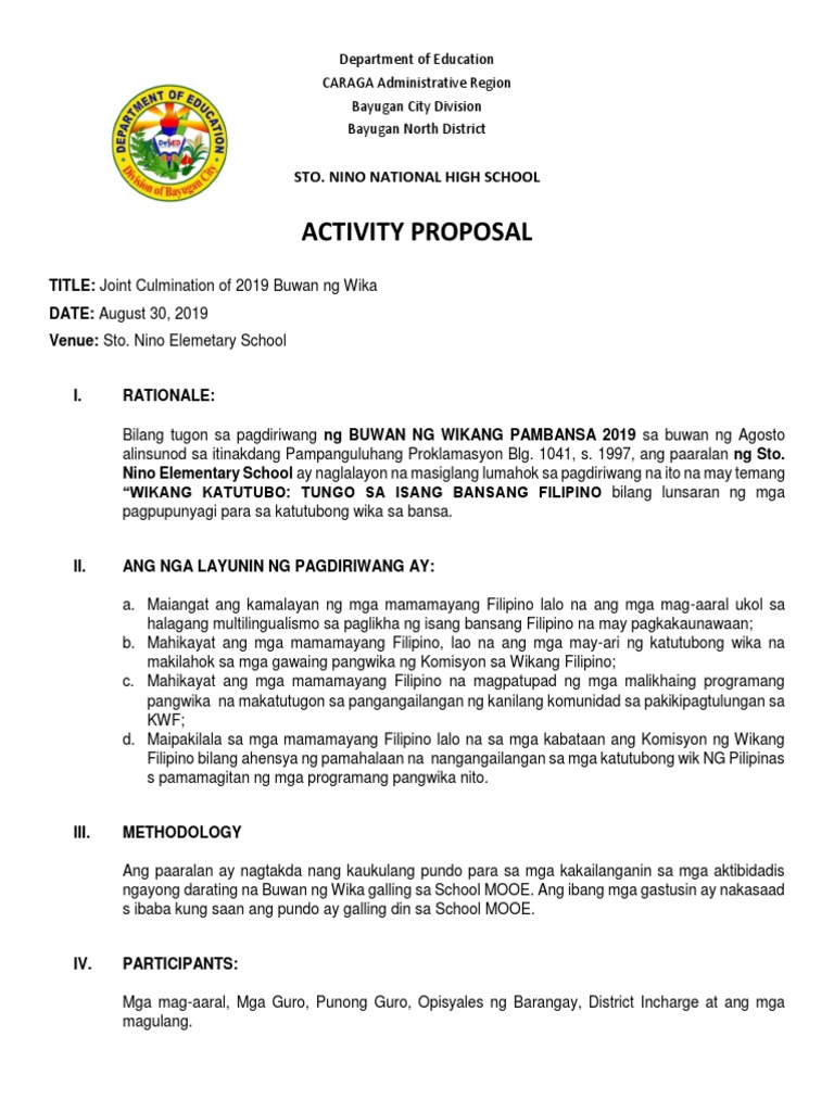 Buwan NG Wika Activity Proposal | PDF