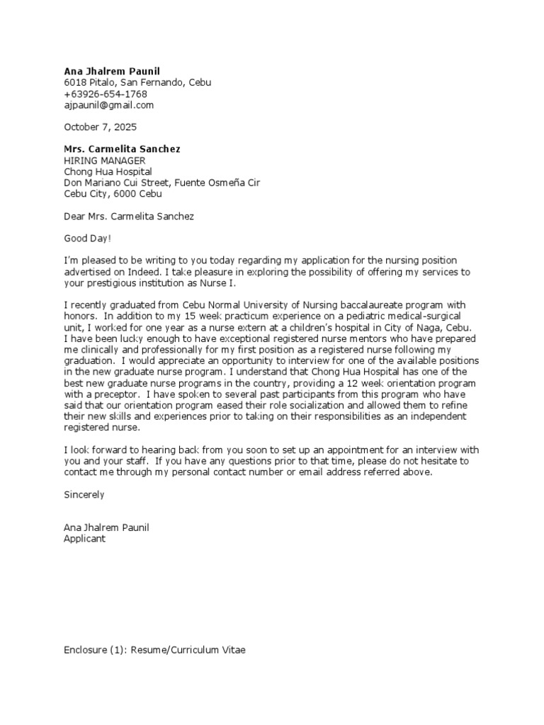 App Letter | PDF | Nursing | Health Sciences