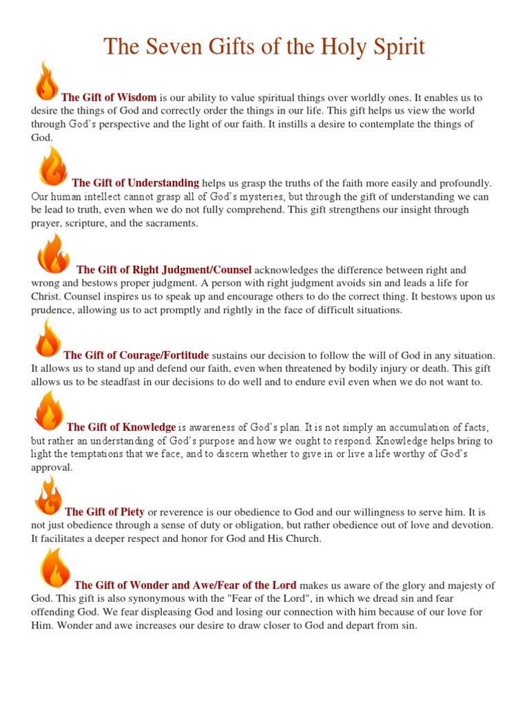 The Seven Gifts of The Holy Spirit | PDF
