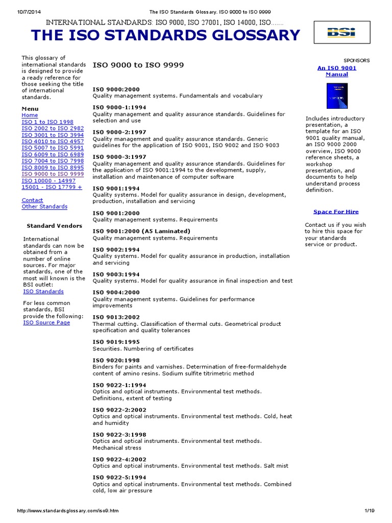 The ISO Standards Glossary PDF | PDF | Osi Model | Computer Terminal