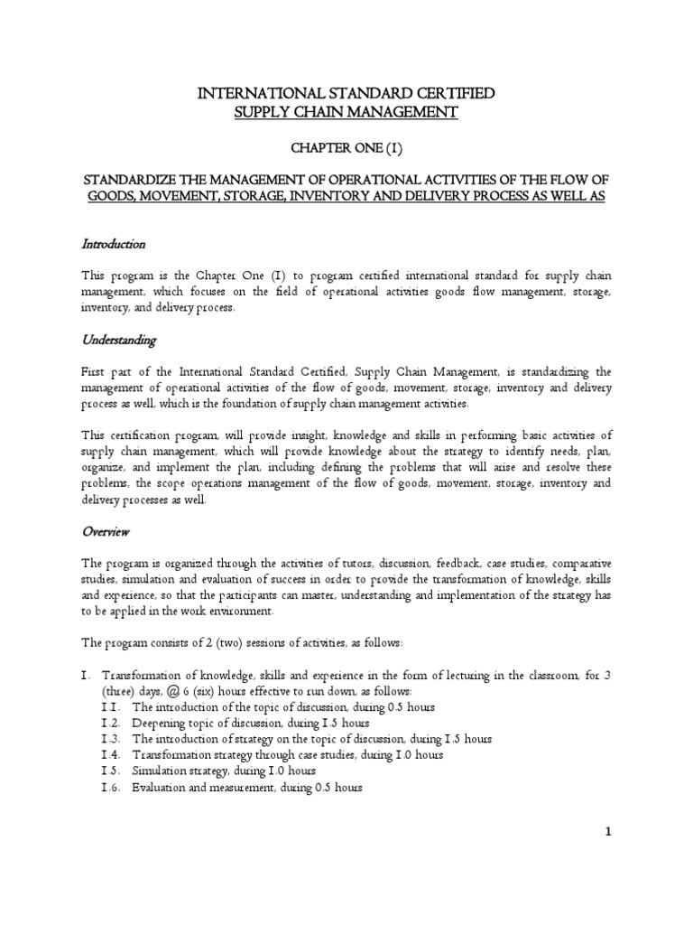 International Standard of Supply Chain | PDF | Warehouse | Inventory