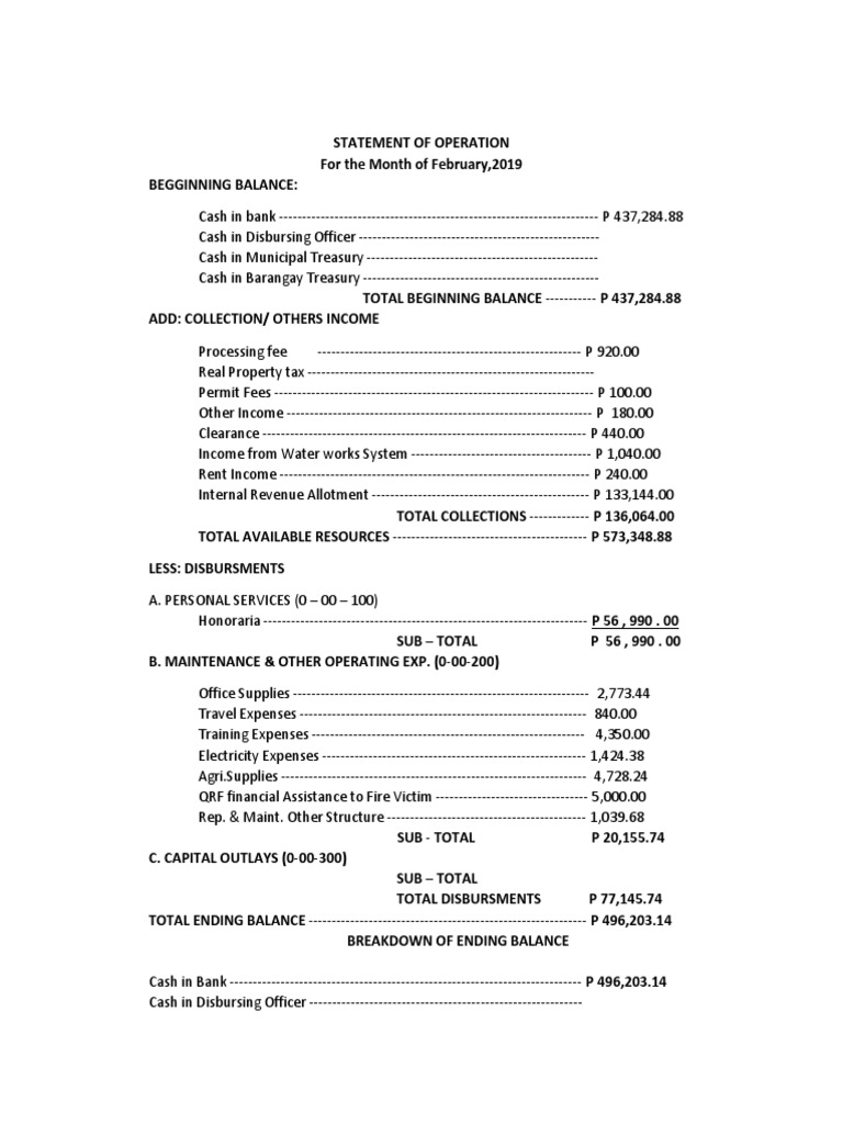 Barangay Treasurer Report | Bookkeeping | Expense