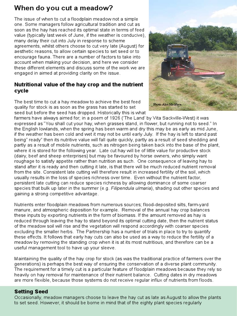 Nutritional Value of The Hay Crop and The Nutrient Cycle: Photo: Alan ...