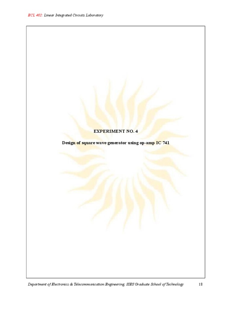 Design Square Wave Generator Using Op-Amp 741 | PDF | Operational ...