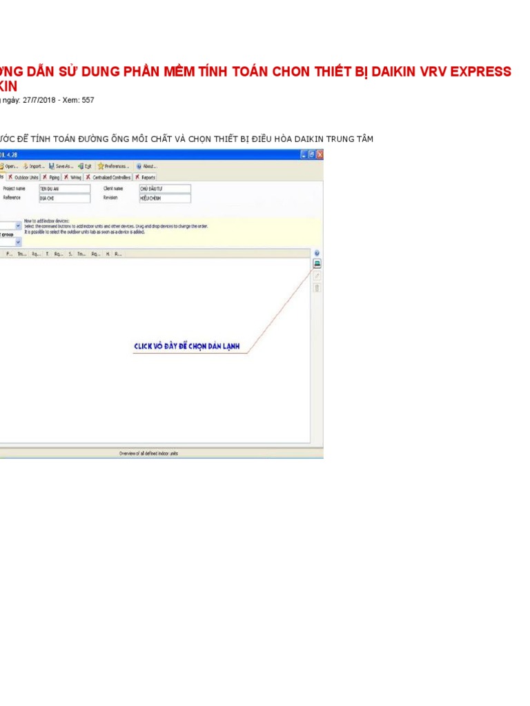 Hướng Dẫn Sử Dung Phần Mềm Tính Toán Chon Thiết Bị Daikin Vrv Express ...