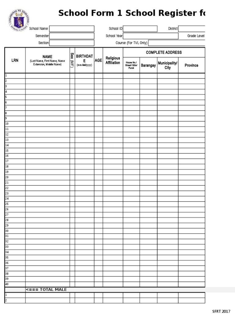 Senior High School Registration Forms | PDF