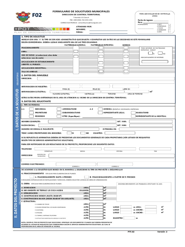 FormularioF02 PDF | PDF | Correo | Sectores Economicos