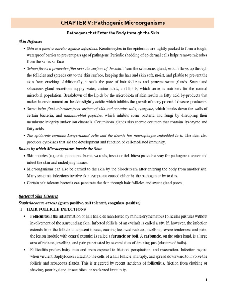 CHAPTER V: Pathogenic Microorganisms: Pathogens That Enter The Body ...
