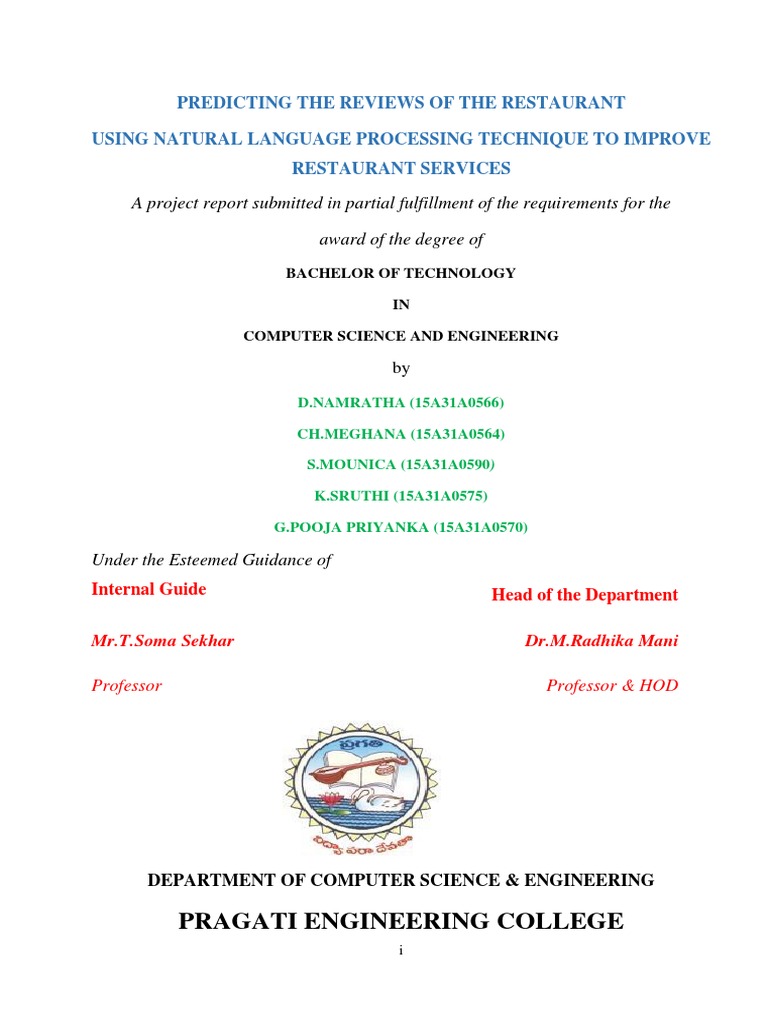 Restaurant Review Analysis | PDF | Use Case | Statistical Classification