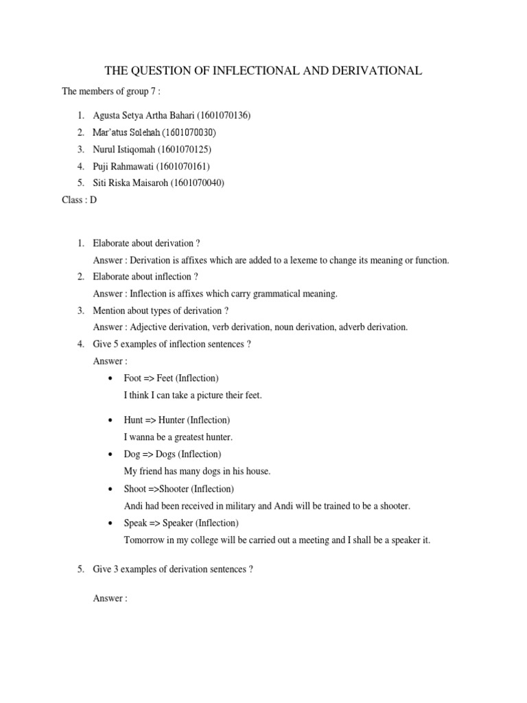 The Question of Inflection | PDF