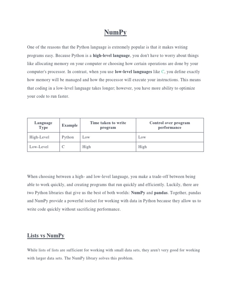 NumPy PDF | PDF | Boolean Data Type | Array Data Structure