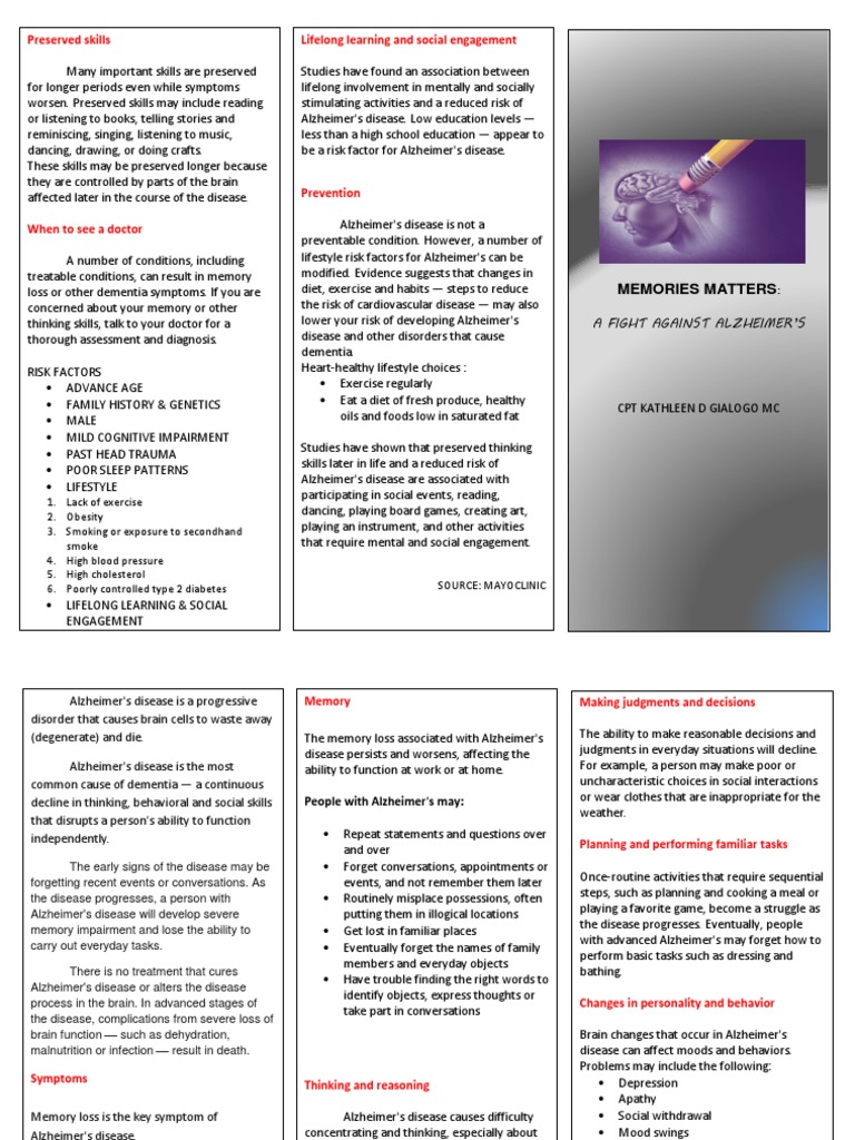 Preserved Skills Lifelong Learning and Social Engagement: Memories ...