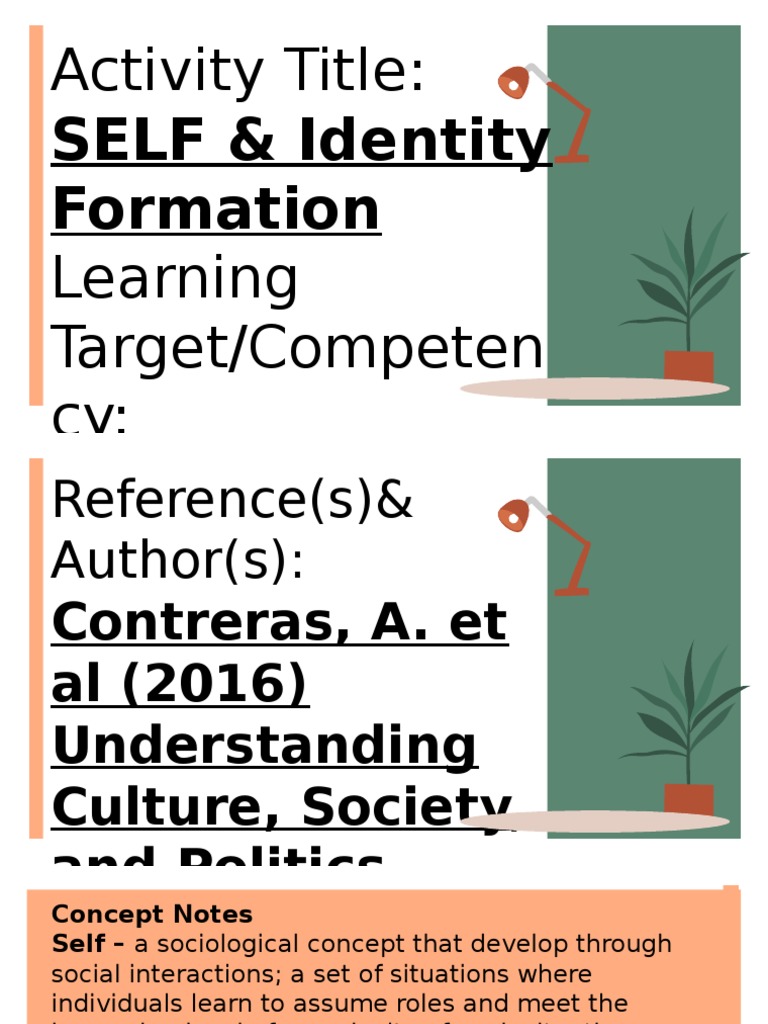 Activity Title:: SELF & Identity Formation | PDF | Identity (Social ...