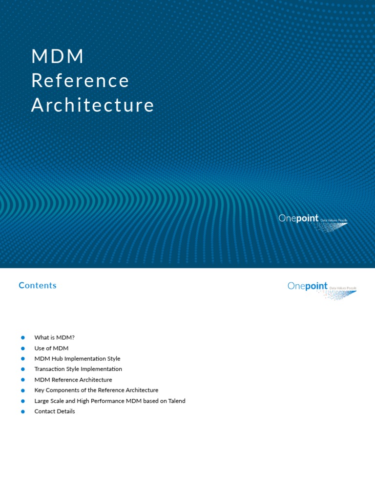 Master Data Managment MDM Reference Architecture Whitepaper | PDF ...
