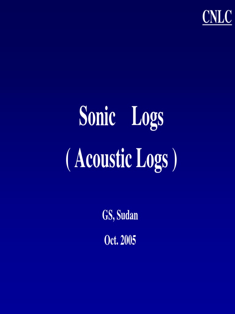 Sonic Logs (Acoustic Logs) : GS, Sudan Oct. 2005 | PDF | Seismology | Waves
