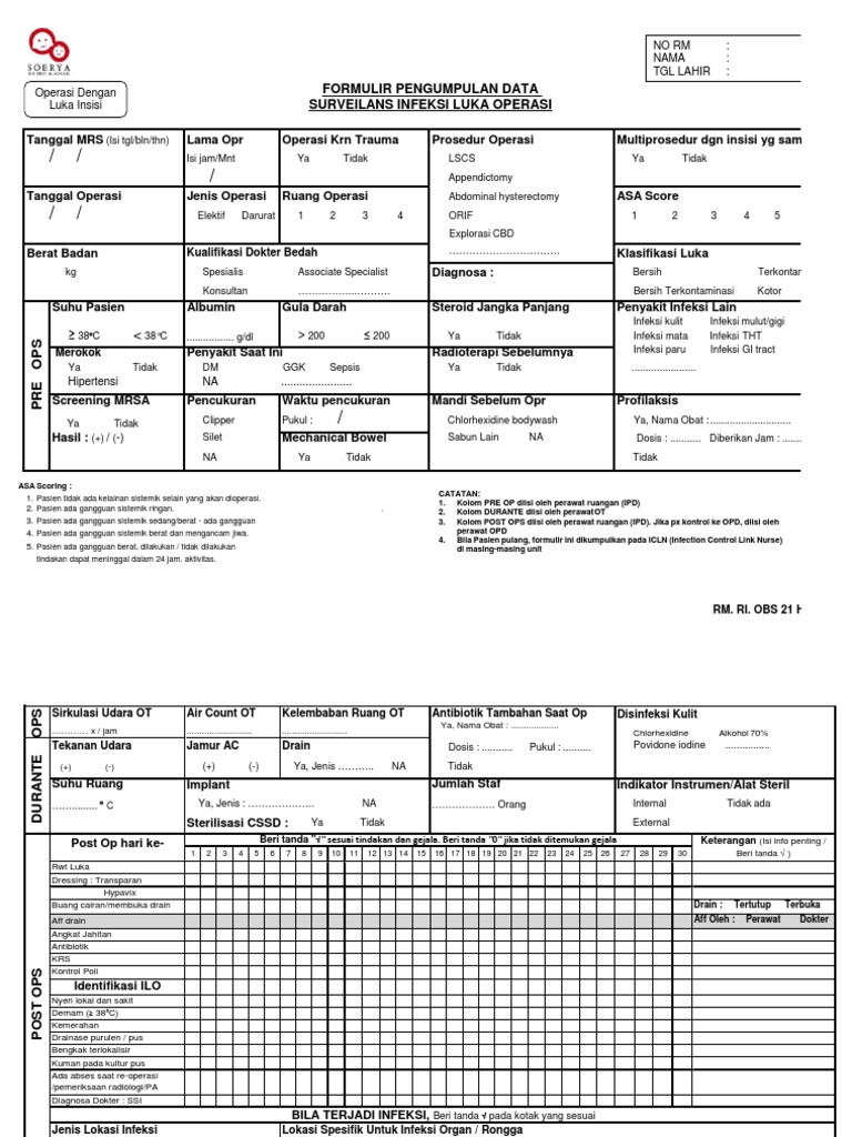 Formulir Surveilans ILO VK PDF | PDF