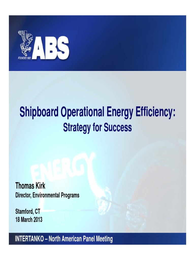 Shipboard Operational Energy Efficiency:: Strategy For Success | PDF ...