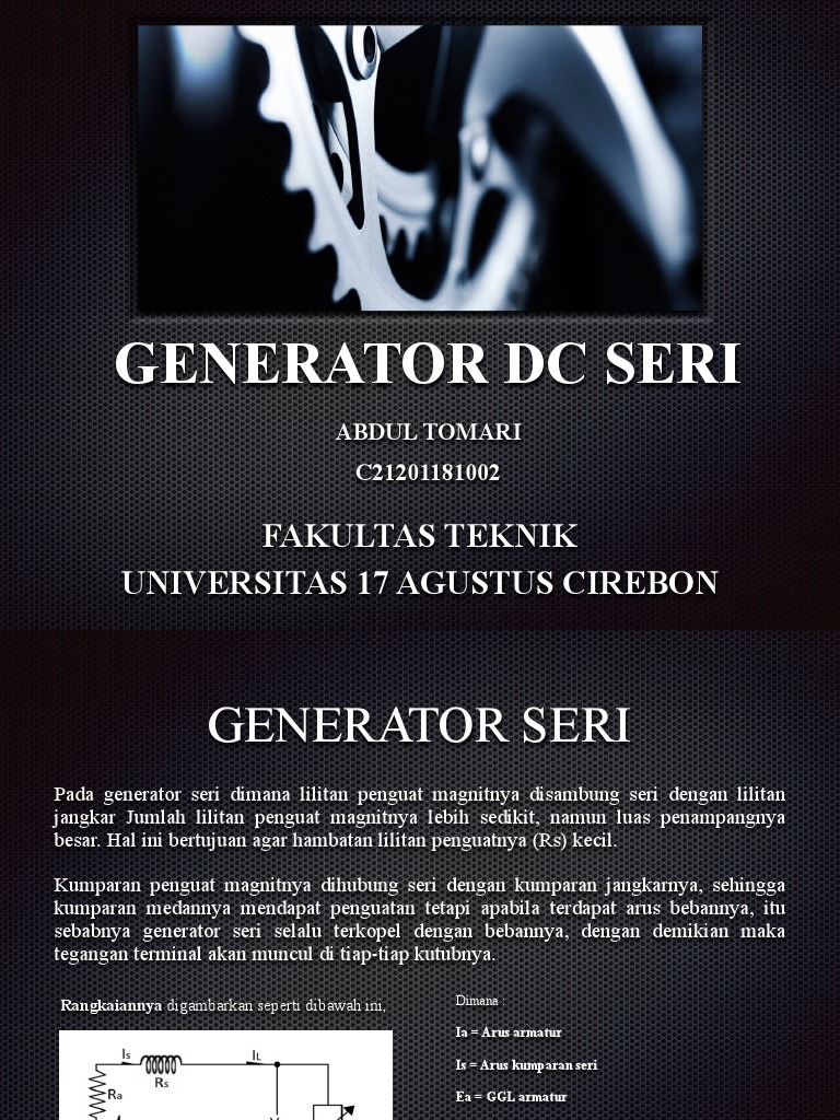 Generator DC Seri PDF | PDF