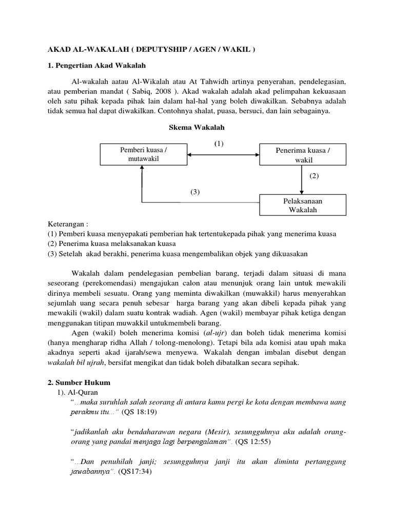 Akad AL-Wakalah & Al-Kafalah | PDF