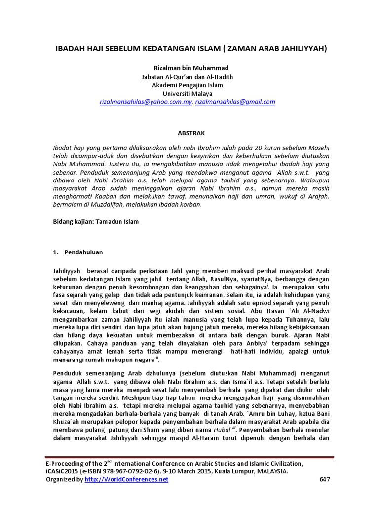 Ic 388 Ibadah Haji Sebelum Kedatangan Islam - Rizalman Muhammad | PDF ...