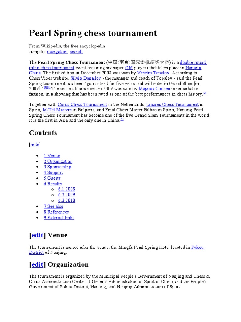 Pearl Spring Chess Tournament 2009 | PDF | Abstract Strategy Games | Chess