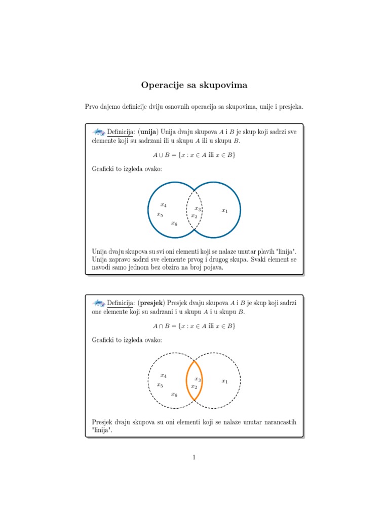Operacije Skupovi | PDF