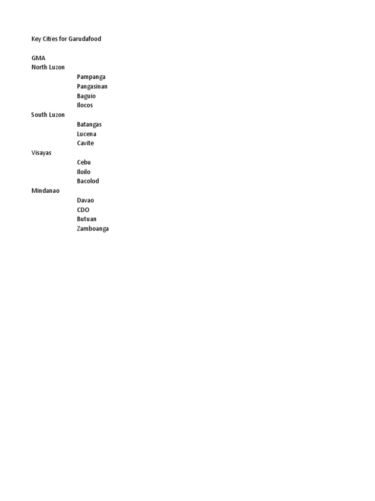 Key Cities | PDF