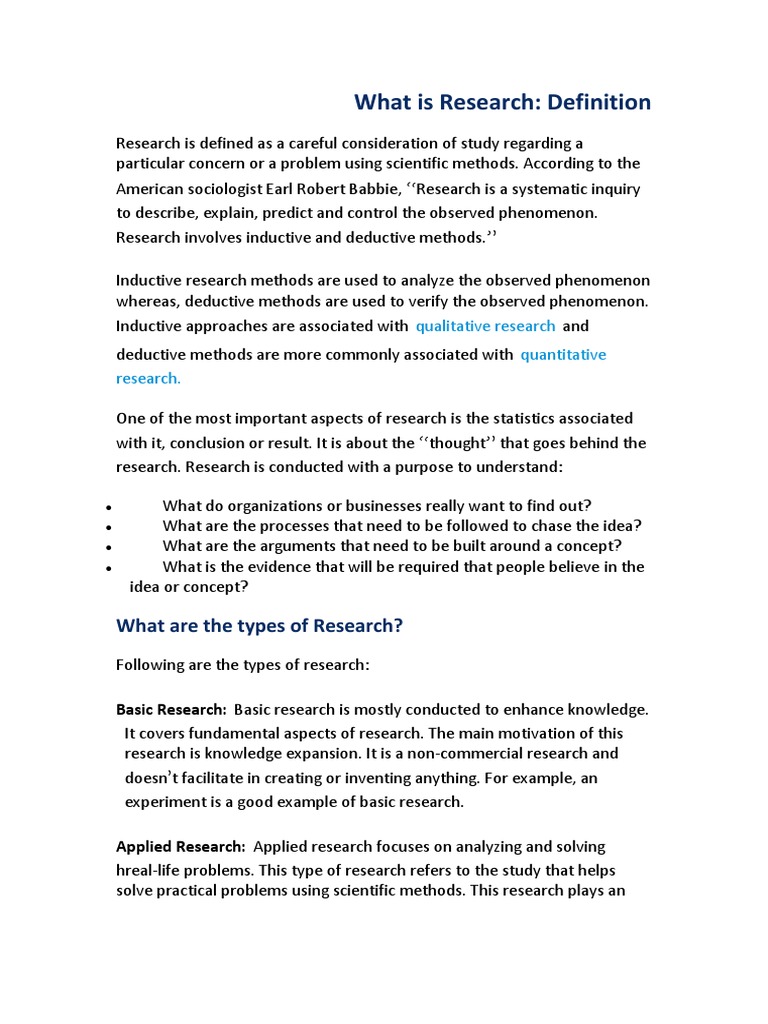 What Is Research: Definition | PDF | Qualitative Research | Scientific ...